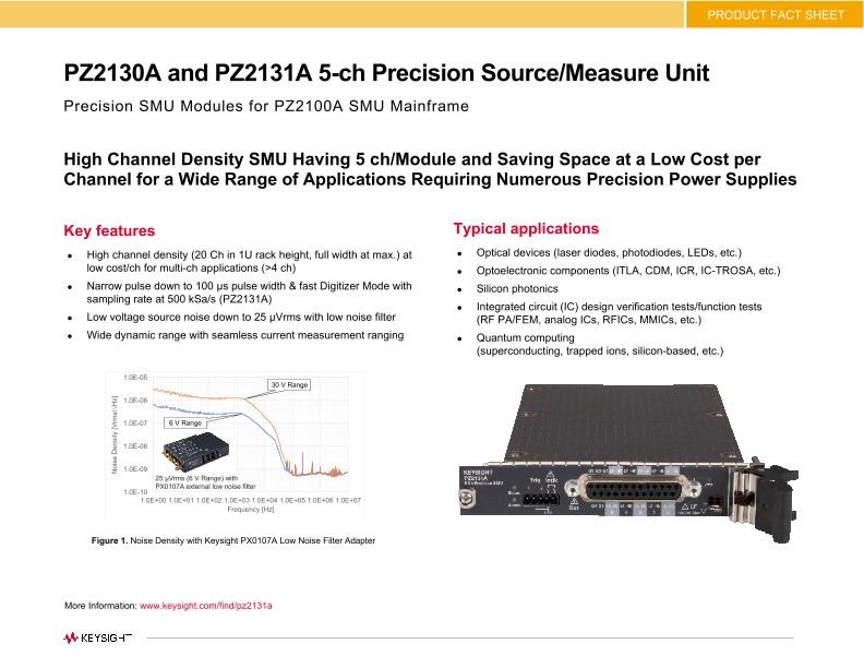 PZ2130A and PZ2131A 5-ch Precision Source/Measure Unit PDF Asset Page | Keysight